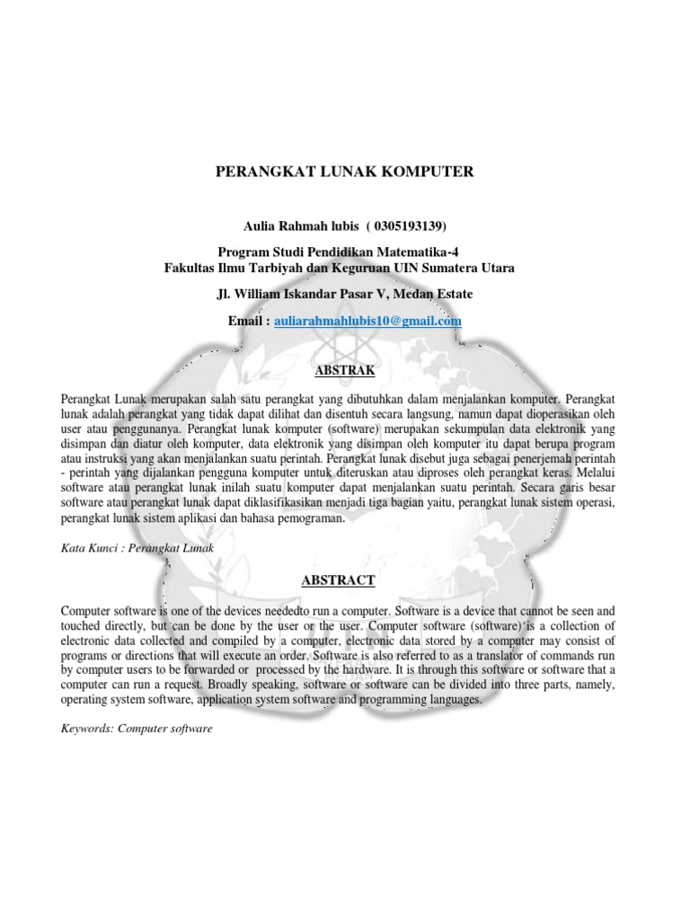 Aulia Rahmah Lubis (Perangkat Lunak) | PDF | Komputer