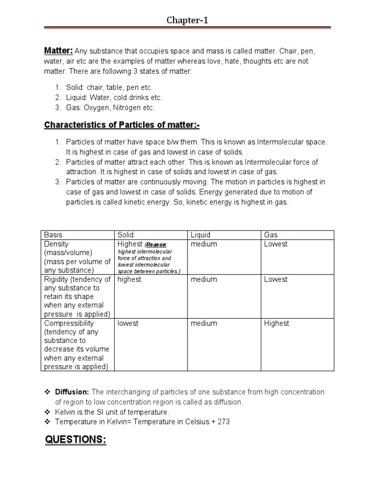 Matter:: Chapter-1 | PDF | Gases | Evaporation