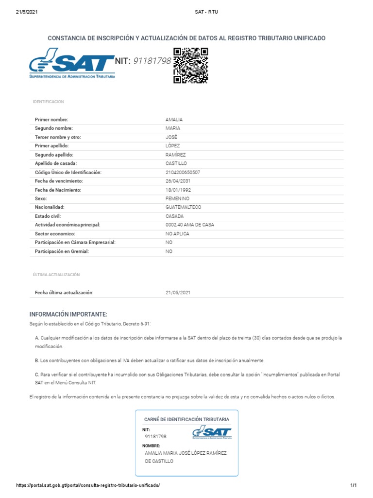 Constancia de RTU Digital | PDF