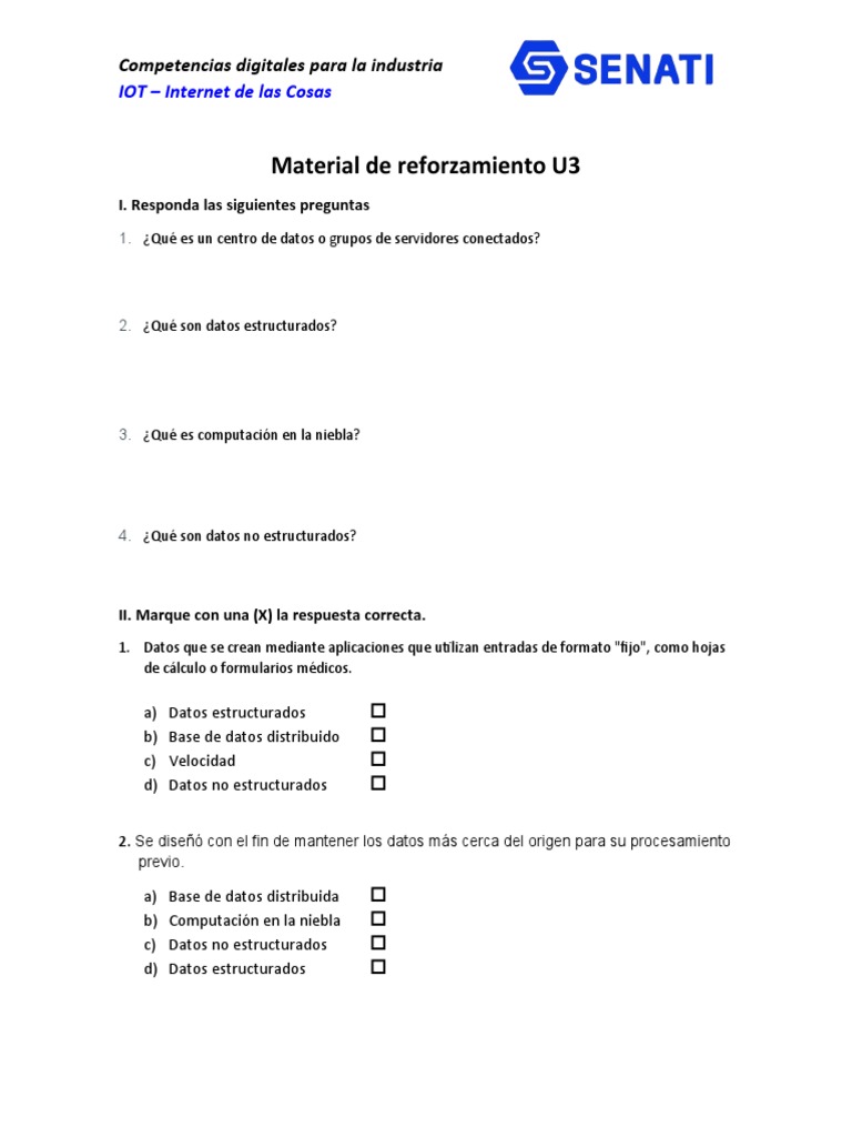 Material de Reforzamiento - U3 | PDF