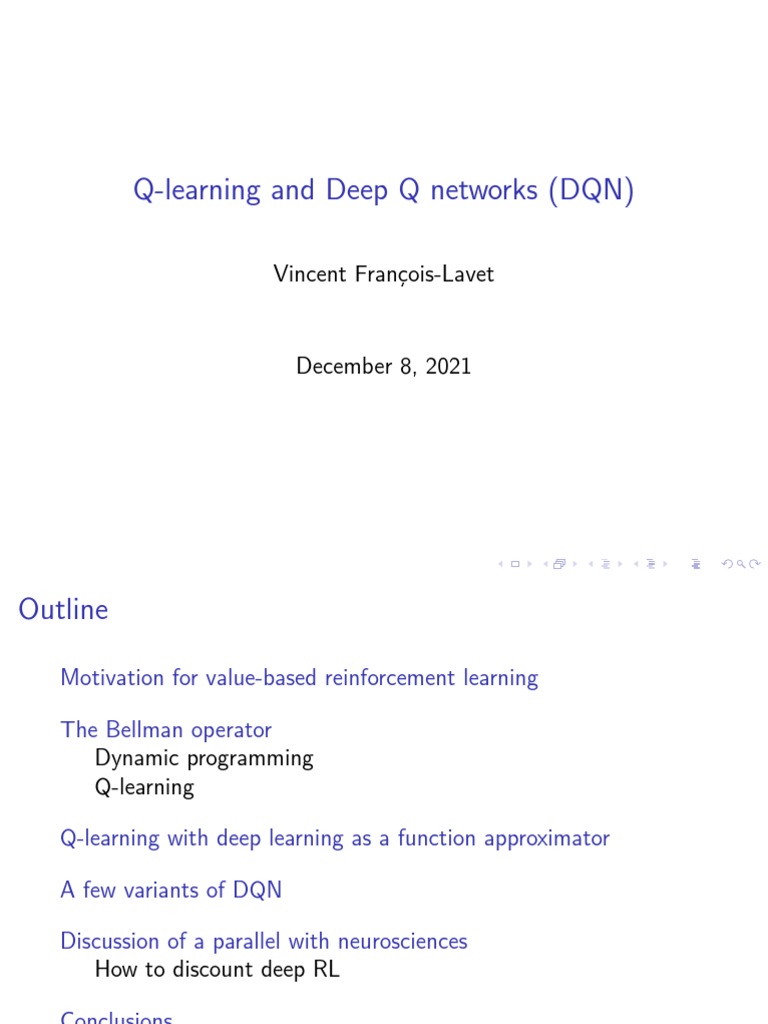 Q-Learning and Deep Q Networks (DQN) | PDF | Distributed Generation ...