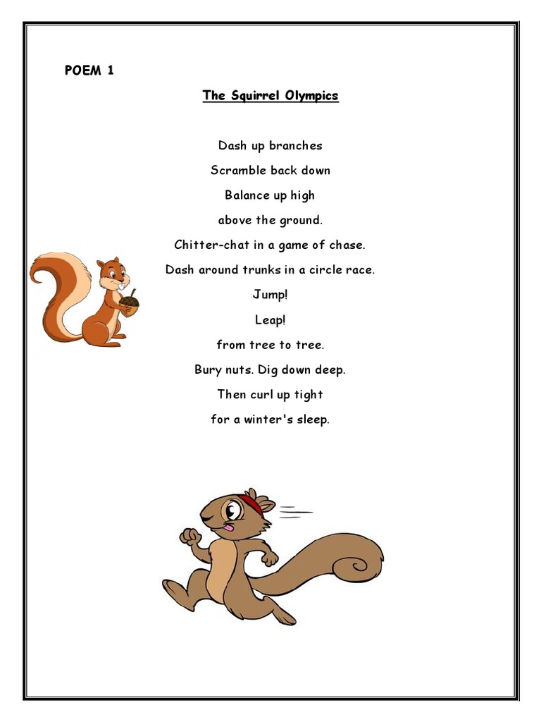 Poem 1 The Squirrel Olympics | PDF