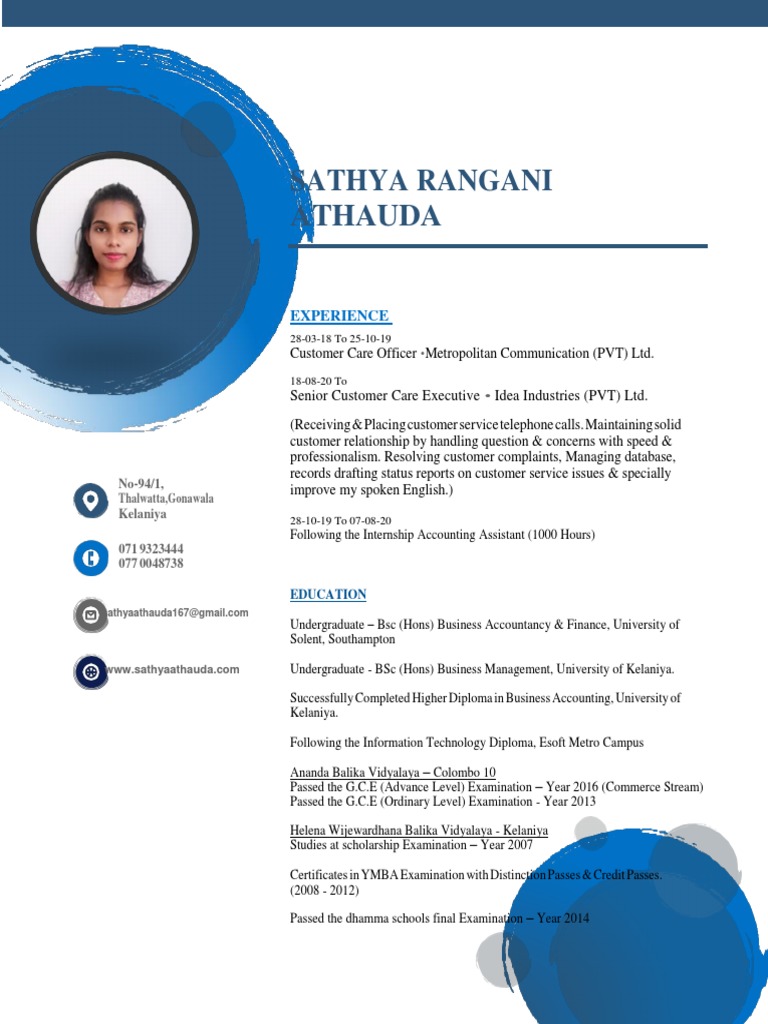 Sathya Athauda - CV | PDF