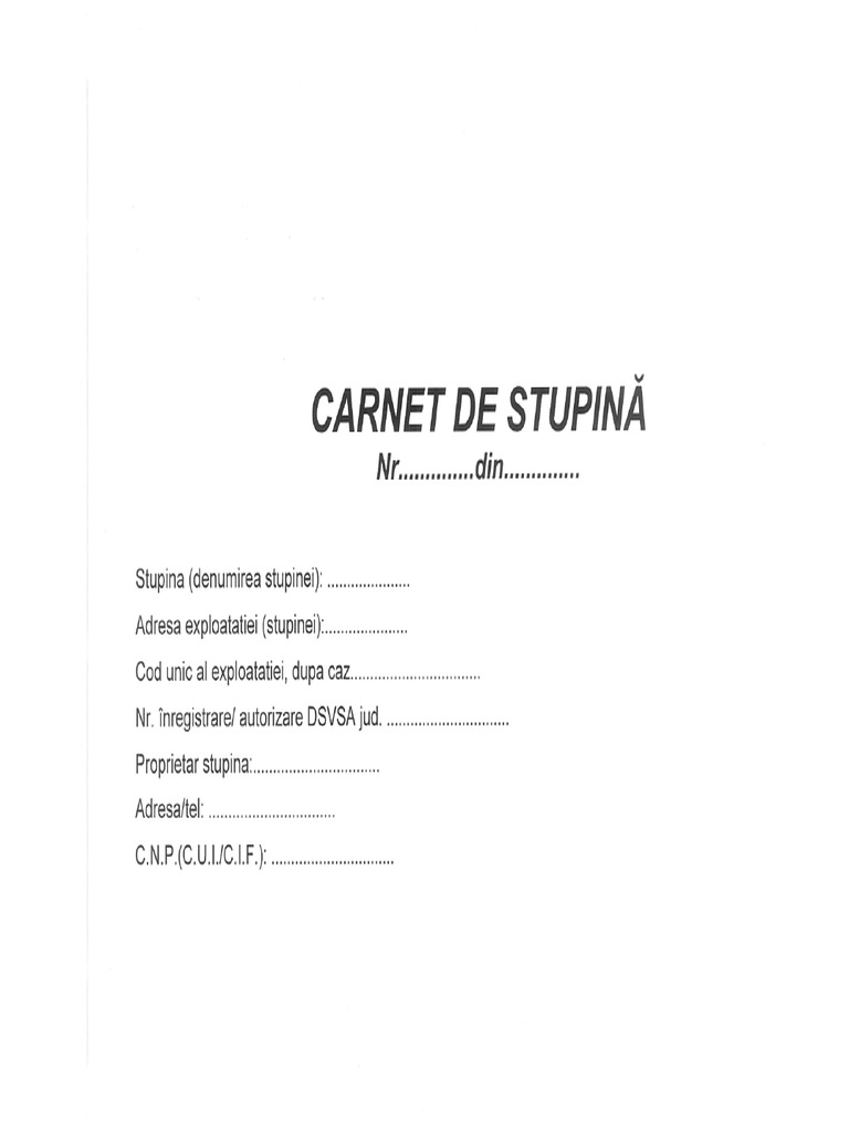 Model de Carnet Stupina | PDF