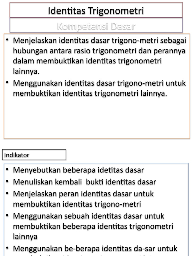 Identitas Trigonometri | PDF