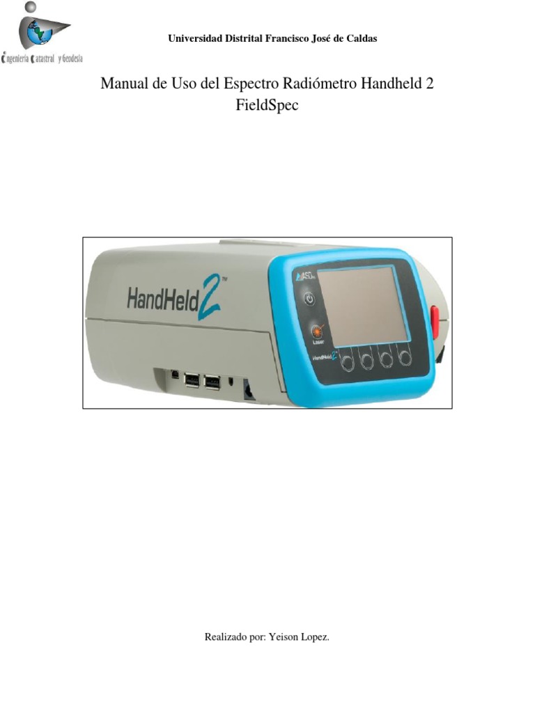 Manual de Uso Espectroradiómetro Handheld 2 FieldSpec | PDF | Asistente personal digital ...