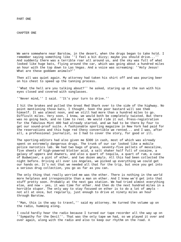 Fear and Loathing in Las Vegas by Hunter S. Thompson | PDF