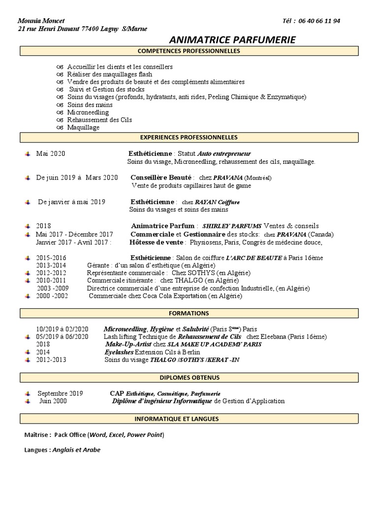 CV Animatrice | PDF