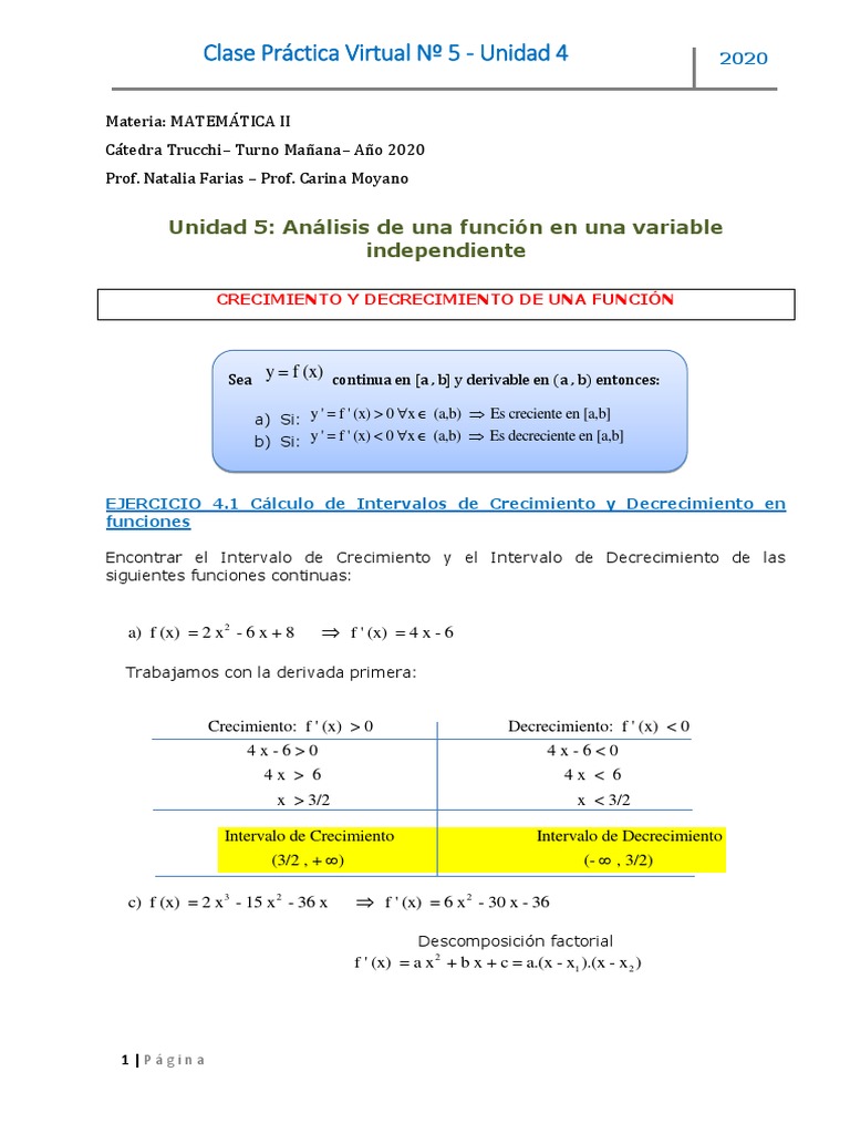 Análisis de Una Función en Una Variable Independiente - Resumen | PDF | Máximos y mínimos | Derivado