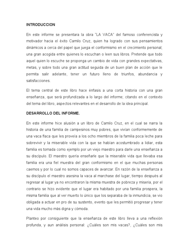 Informe La Vaca | PDF | Pobreza | Pobreza e indigencia