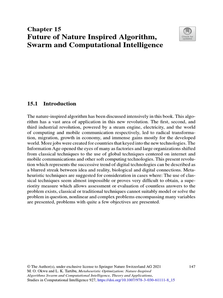 Future of Nature Inspired Algorithm | PDF | Metaheuristic | Mathematical Optimization