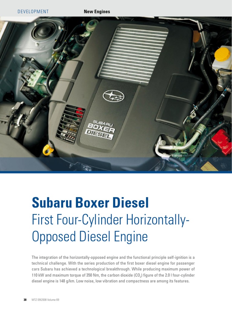 Subaru Boxer Diesel Engine Overview | PDF | Engines | Diesel Engine