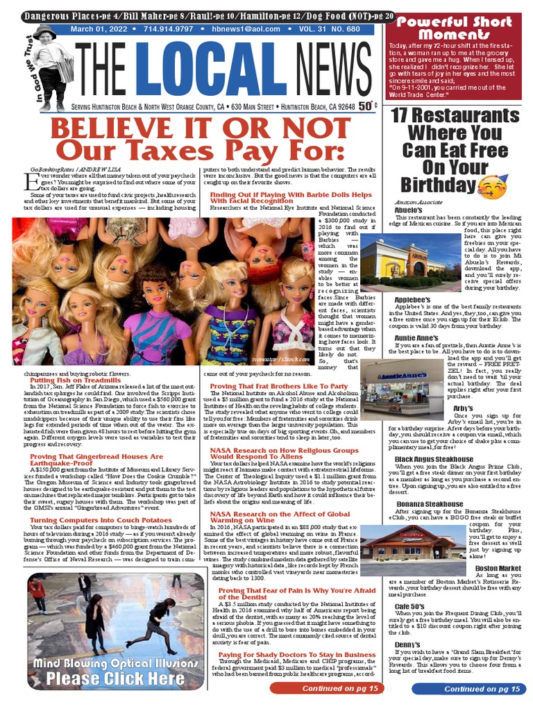 The Local News, March 01, 2022 W/ Website Links | PDF | Stairs | Menu