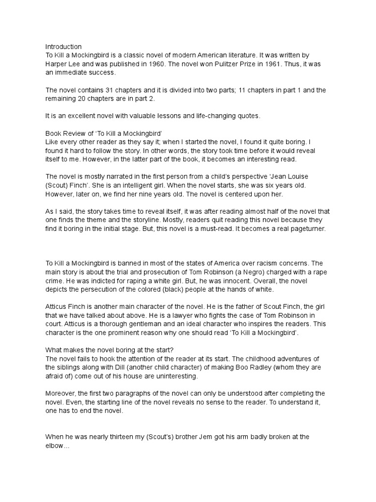 To Kill A Mockingbird | PDF | To Kill A Mockingbird