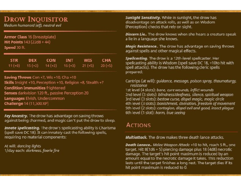 Drow Inquisitor | PDF