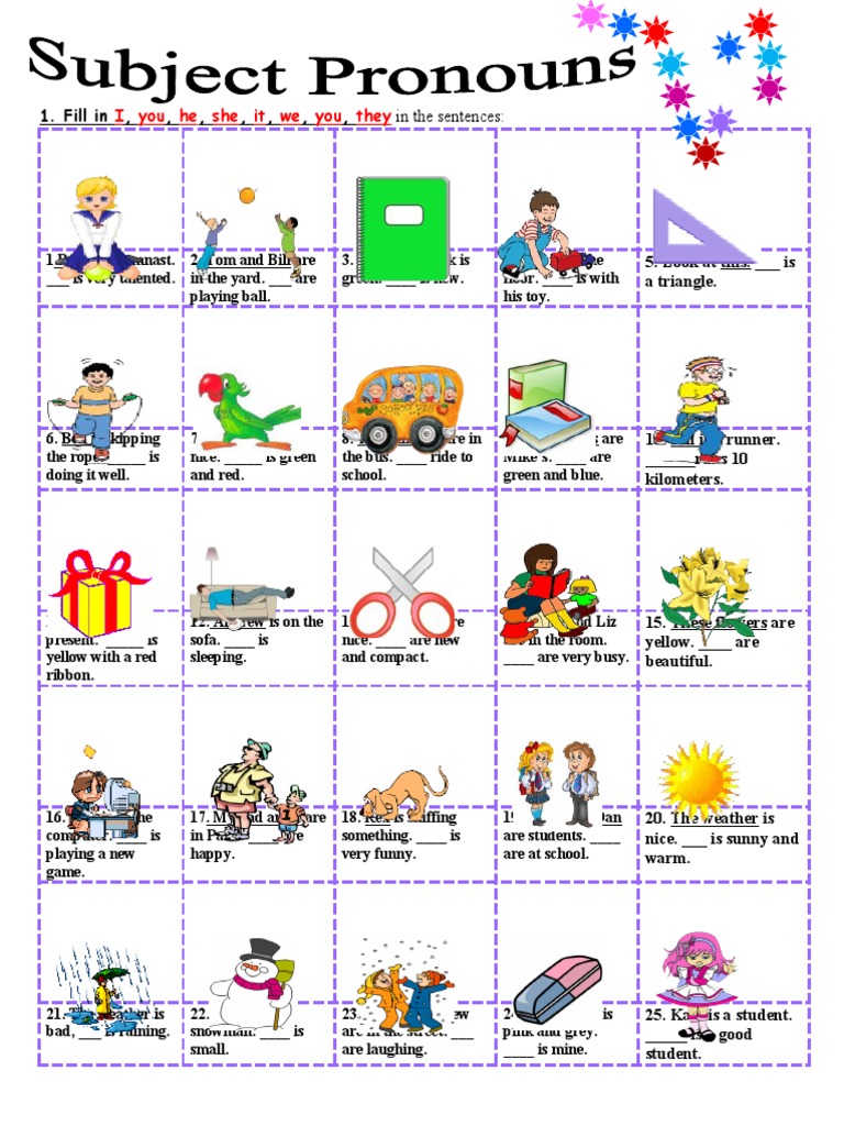Subject Pronouns Worksheet | PDF