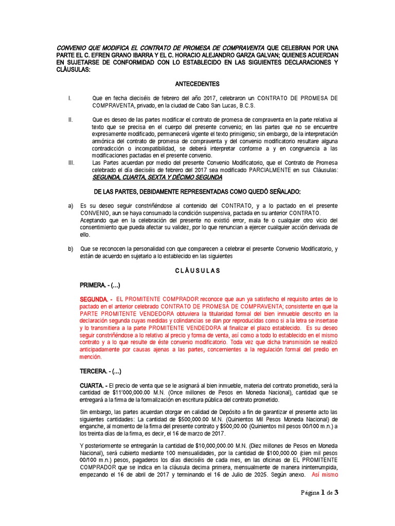 Convenio Modificatorio Gloria | PDF