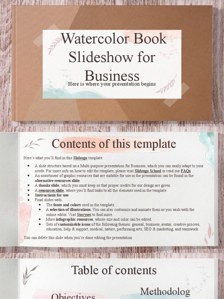 Watercolor Book Slideshow For Business by Slidesgo 1 | PDF | Planets ...