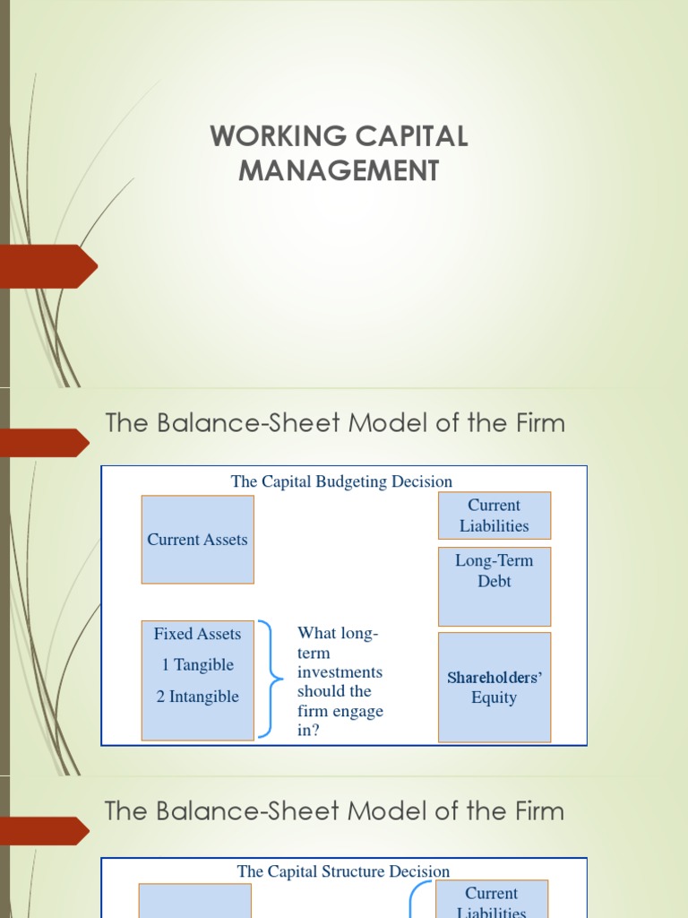 Working Capital Management | PDF | Working Capital | Balance Sheet
