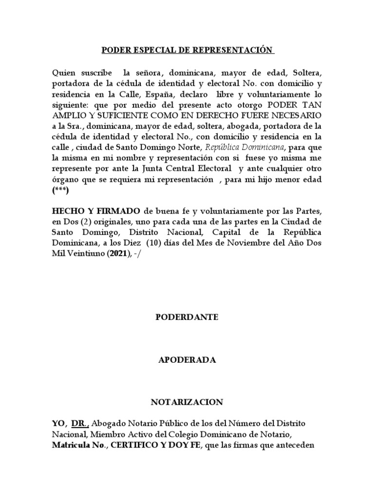 Poder Especial de Representación | PDF
