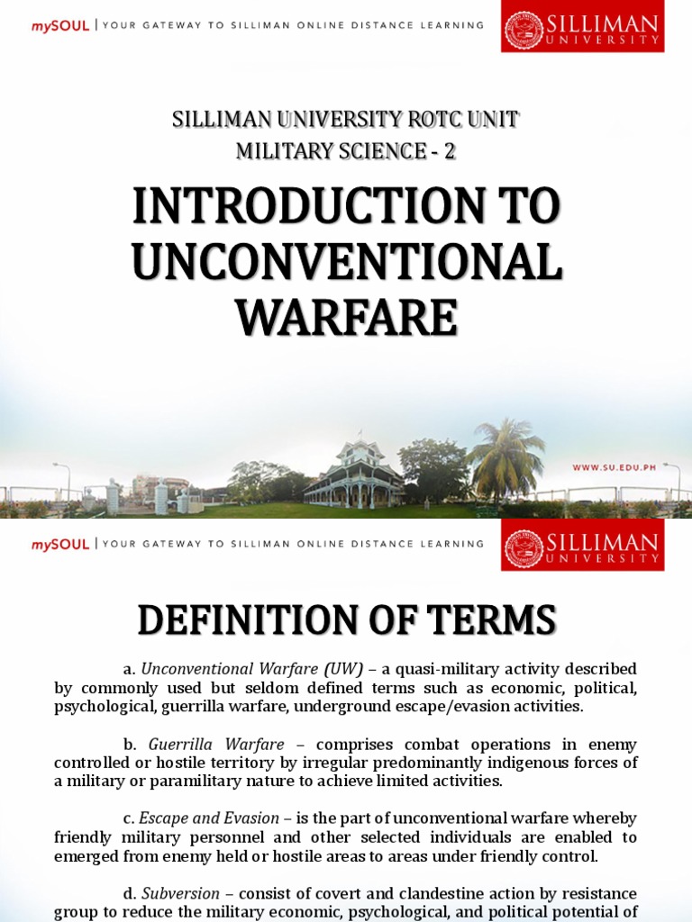 Introduction To Unconventional Warfare: Silliman University Rotc Unit ...
