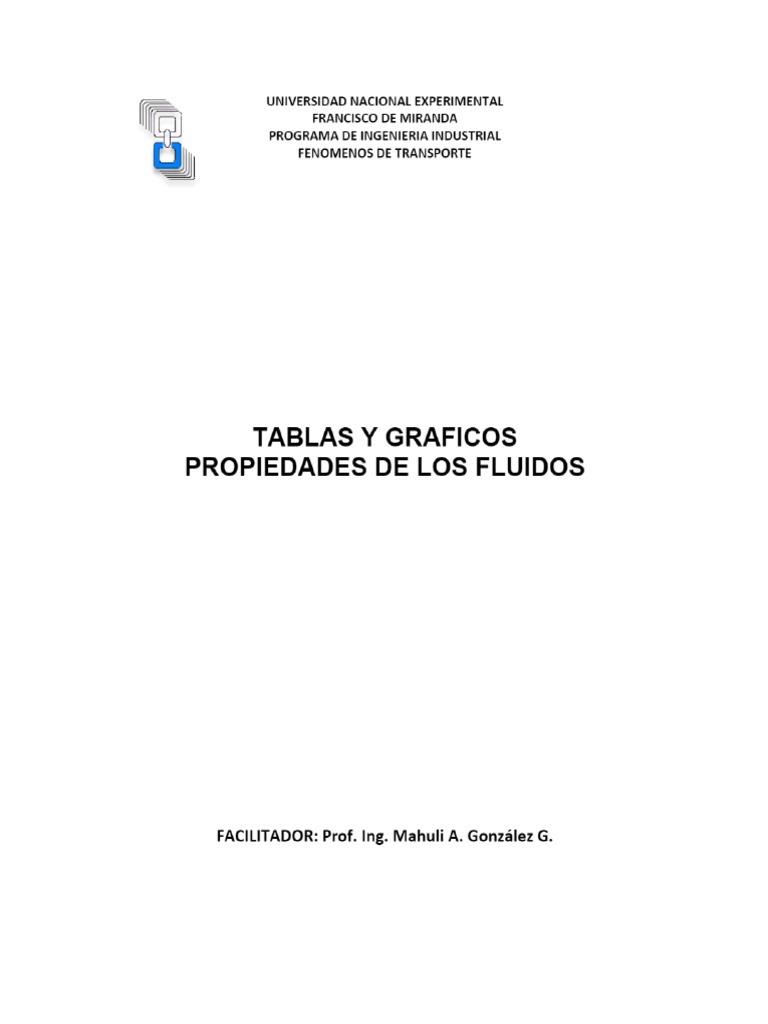 TABLAS Y GRAFICOS PROPIEDADES DE LOS FLUIDOS - PDF | PDF