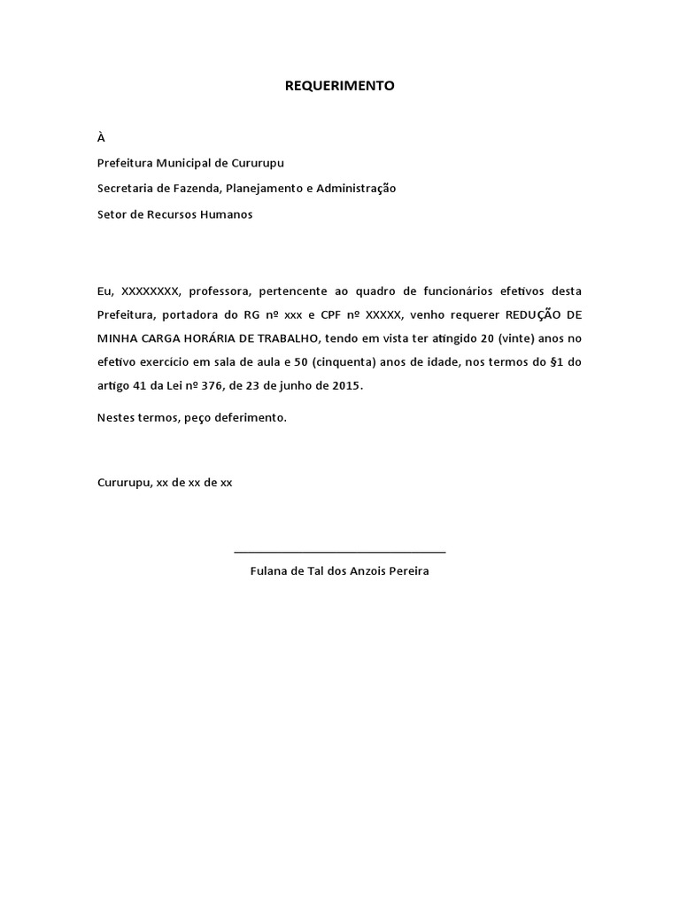 Ficha De Requerimento E Relat Rio Pdf/modelo Ficha De Requisicao