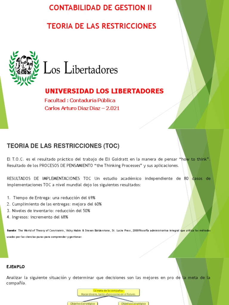 Teoria de Las Restricciones | Descargar gratis PDF | Inventario | Teoría