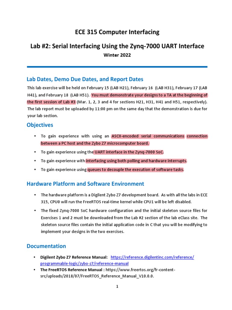 ECE 315 Lab2 Handout Winter 2022 | PDF | Code | Command Line Interface