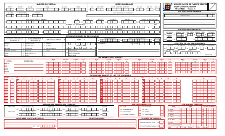 Formato F001 Ficha Catastral | PDF