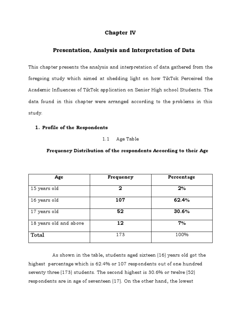 Presentation, Analysis and Interpretation of Data: 1. Profile of The Respondents | Download Free ...