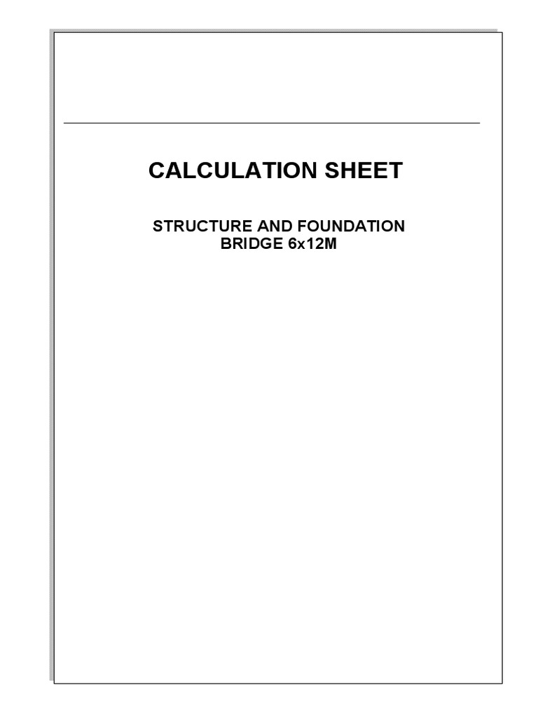 Calc Sheet Bridge 6x12m | PDF | Beam (Structure) | Bridge