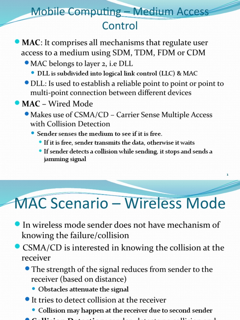 Mobile Computing - Medium Access Control | PDF