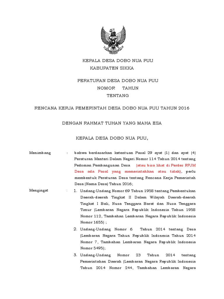 Format RKP Desa | PDF