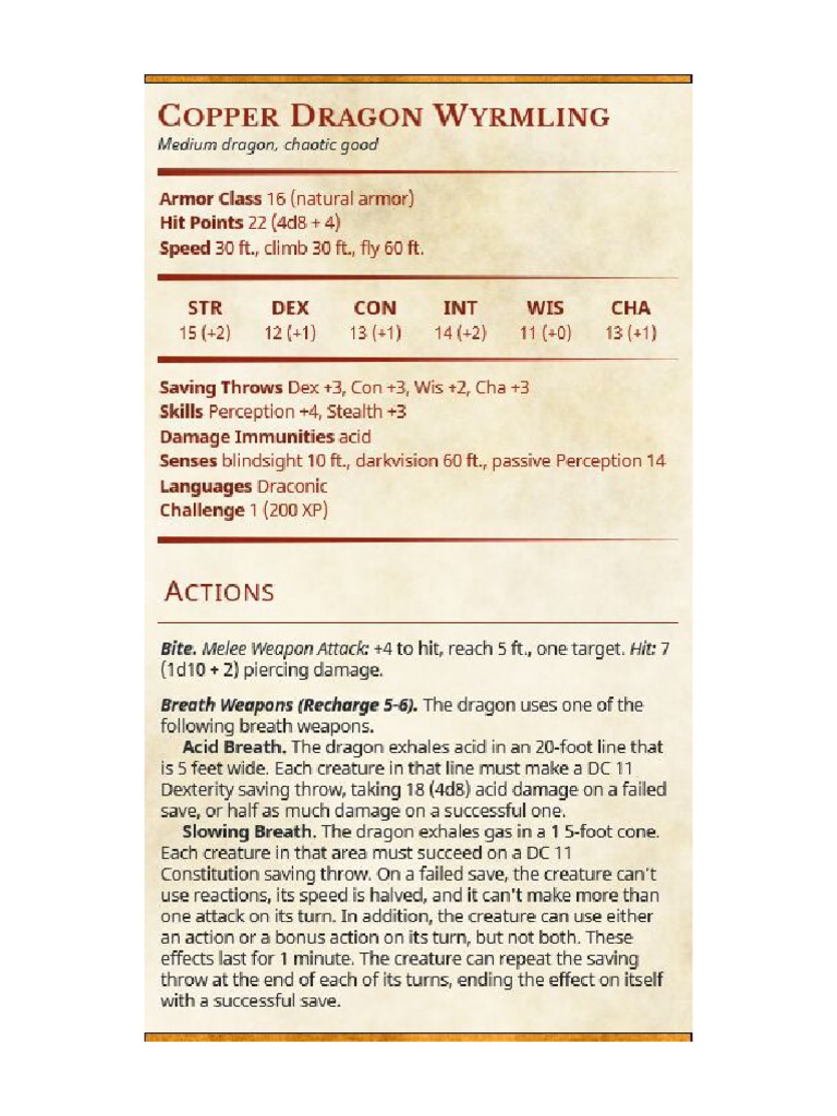 Copper Dragon Wyrmling | PDF