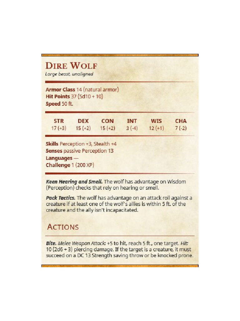 Dire Wolf | PDF