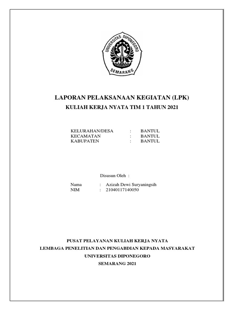 LPK KKN Desa Bantul 2021 | PDF
