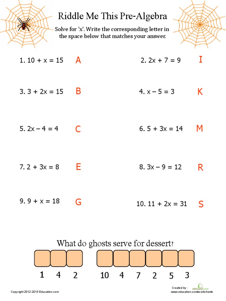 Pre Algebra Fun | PDF