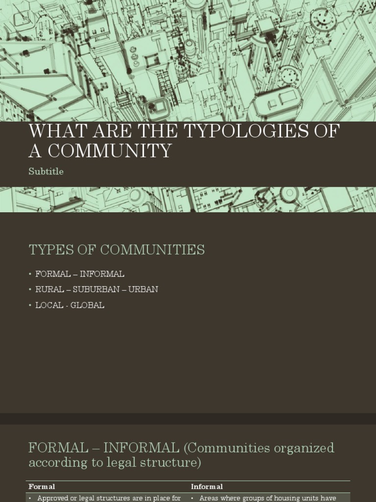 What Are The Typologies of A Community | PDF | Community | Suburb