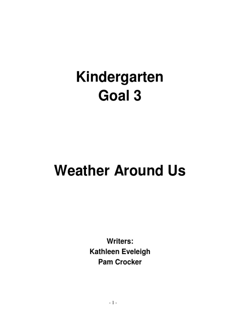 Kindergarten Weather Unit K.E.1 | PDF | Senses | Weather