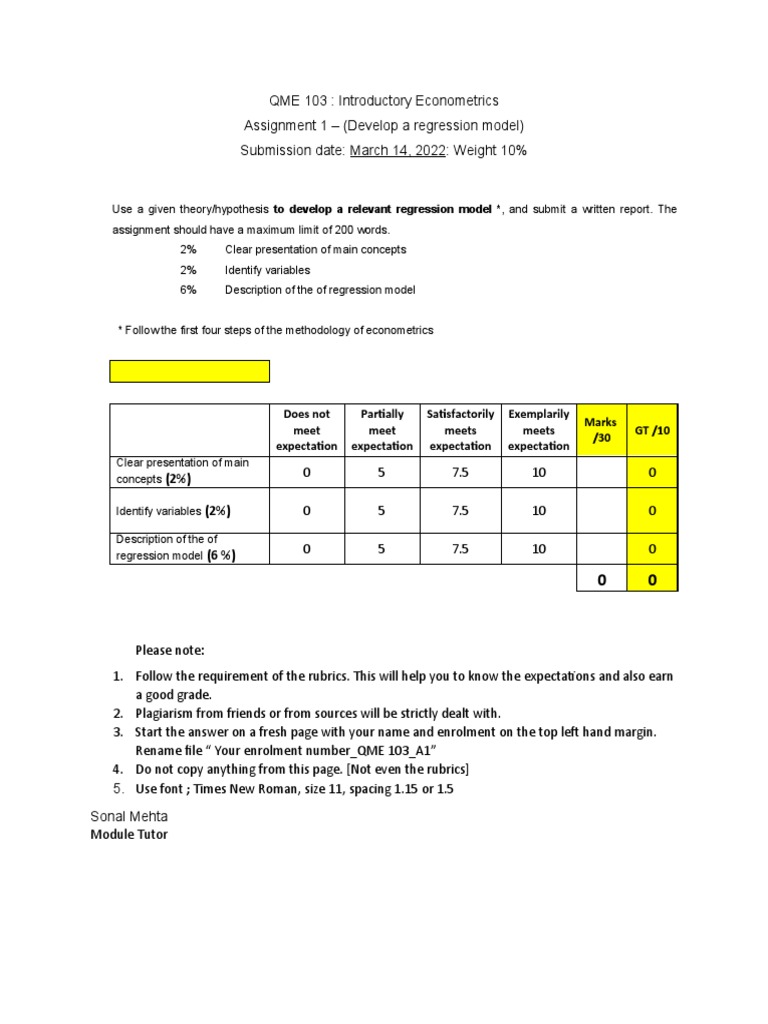 Regression Model Assignment Guide | PDF | Technology & Engineering