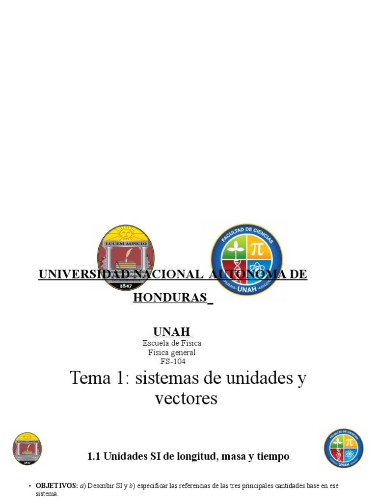 Tema 1 Sistema de Unidades y Vectores | PDF | Vector Euclidiano | Masa