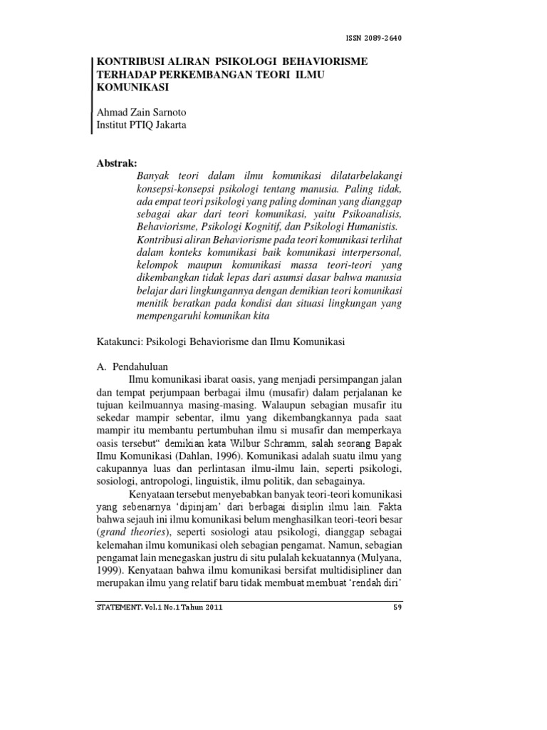 Behaviorisme | PDF | Ilmu Sosial | Filsafat