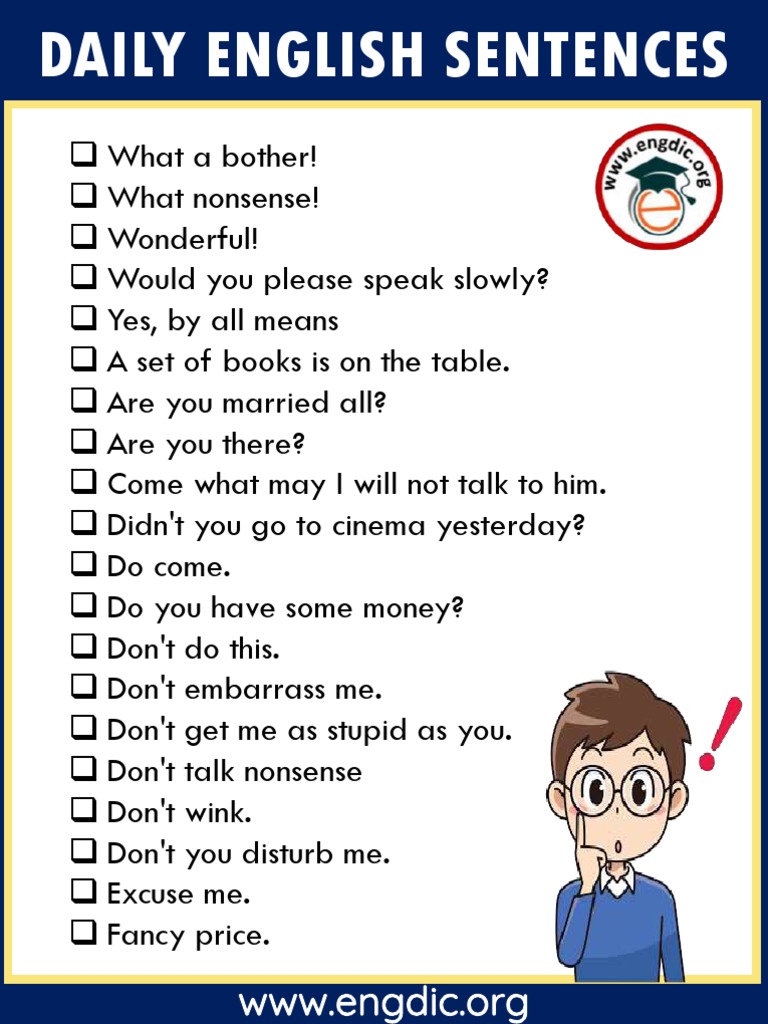 Daily English Sentences | PDF