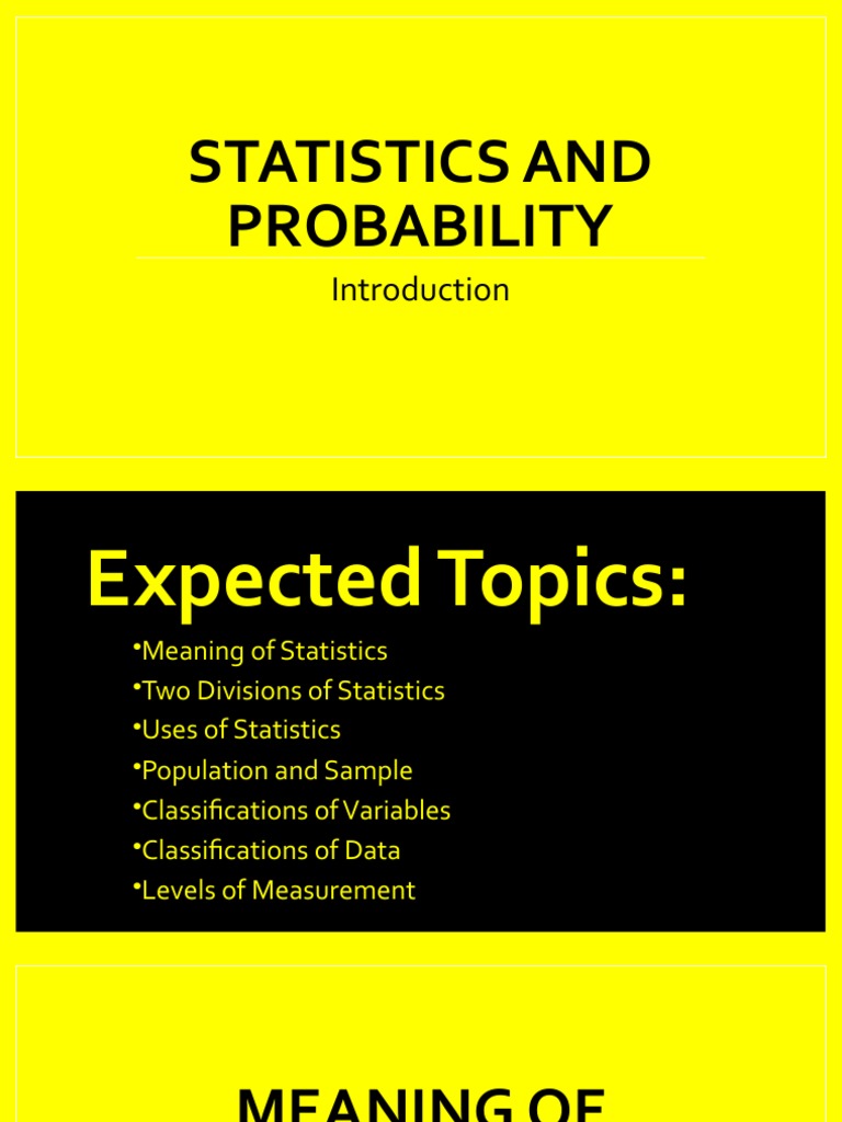 Statistics and Probability-Lesson 1 | PDF | Statistics | Level Of ...