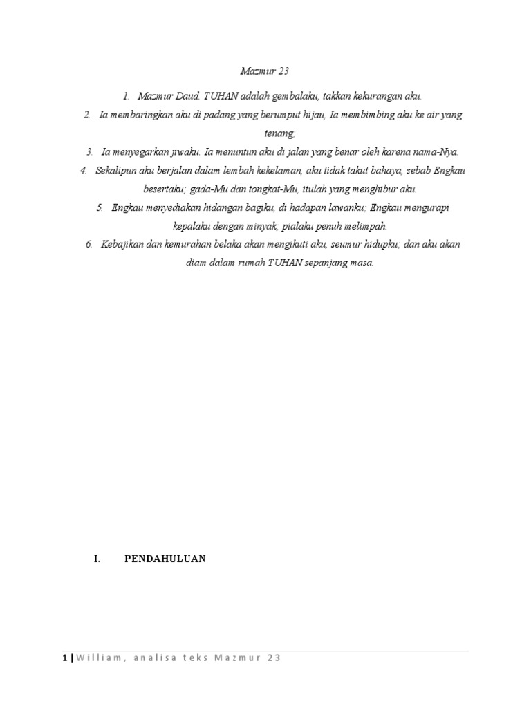Eksegese Mazmur 23 | PDF