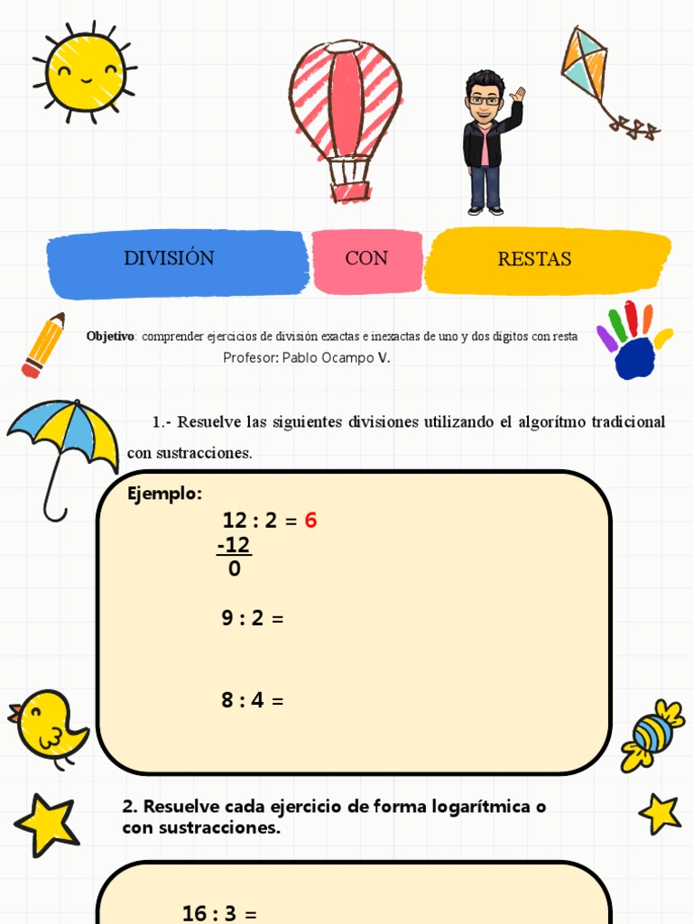 División Con Restas | PDF