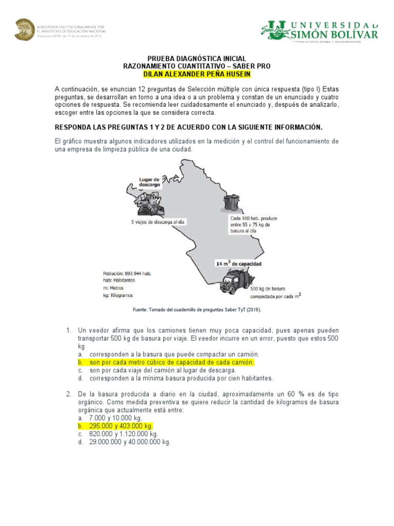 Prueba Diagnostica Dilan Peña | PDF | Dólar de los Estados Unidos ...