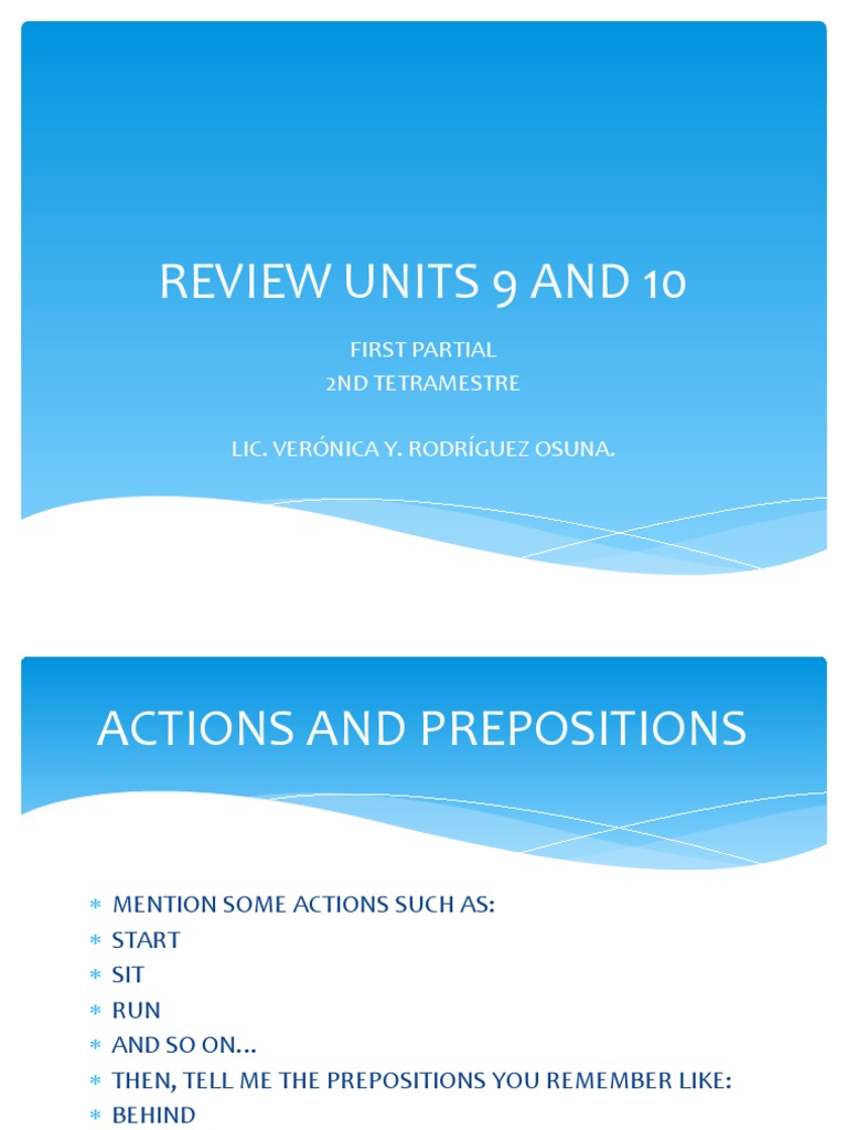Actions and Prepositions Review Guide | PDF | Foreign Language Studies ...