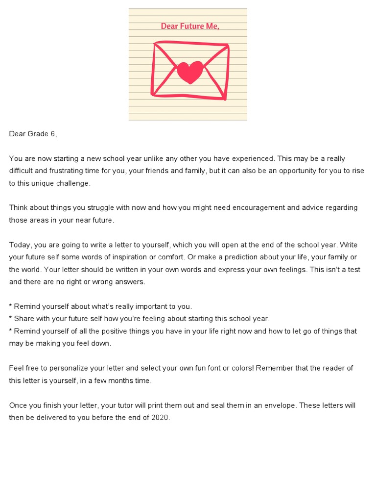 Dear Future Me 2021 - 22 | PDF